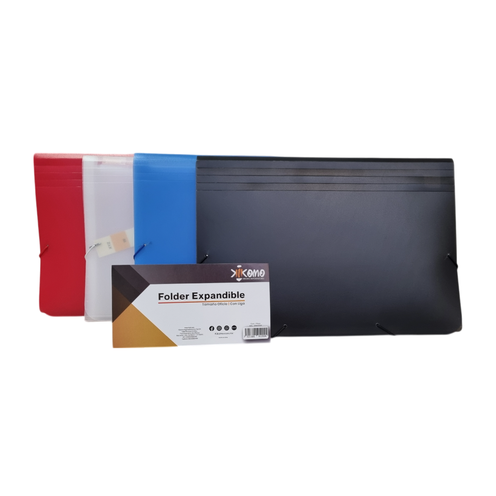 Folder Expandible con Ligas – Tamaño Oficio – KIKOMO IMPORTADORES